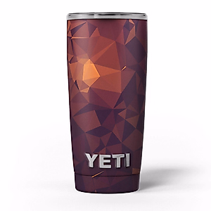 Design Skinz Dark Red Geometric V15 - Skin Decal Vinyl Wrap Kit Compatible with The Yeti Rambler Cooler Tumbler Cups