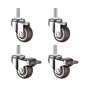 Caster Wheels Set Swivel Casters Wheel Rubber Rollers 1/1.25/1.5/2 Inch No Noise Wheels for Shopping Cart Trolley Caster 1/4PCS Heavy Duty Casters (Color : 4 PCS 2no 2 with A, Size : 2 Inch)