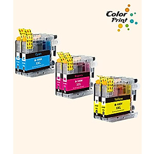 ColorPrint Compatible LC105 Ink Cartridge Replacement for Brother LC105 LC105C LC105M LC105Y LC107 Used for MFC-4610DW MFC-J4710DW MFC-J4310DW MFC-J4410DW MFC-J4510DW Printer (6-Pack, 2C, 2M, 2Y)