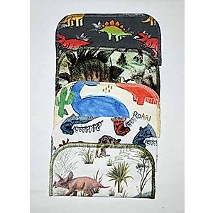 1 Ply Printed Flannel Little Wipes 8x8 Inches Dinosaurs