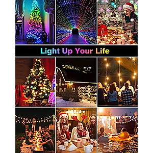 MIHAZ Fairy Lights 16.4ft, RGB Multicolor Changing APP Music Sync Christmas Outdoor String Lights with Remote, USB Control Waterproof DIY Multi-Mode Twinkle Rope Lights Kits for Garden Bedroom Party