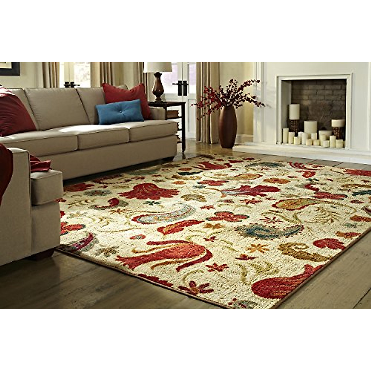 Mohawk Home Tropical Acres Area Rugs, 7 ft 6 in x 7 ft 6 in, Tan