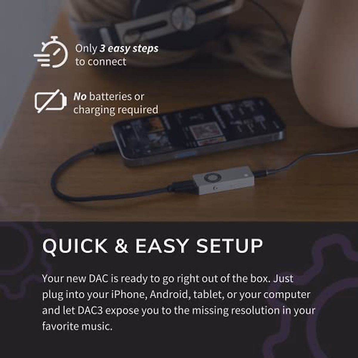 Audioengine DAC3 32-Bit Portable DAC and Headphone Amplifier | Hi-Fi Professional Digital Audio Converter for Headphones, Android, iPhone, Laptop, Desktop
