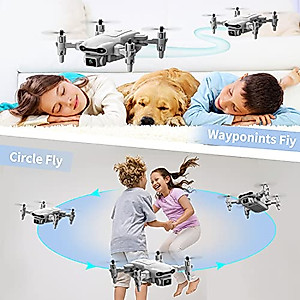 4DV9 Mini Drone for Kids with 720P HD Camera FPV Live Video RC Quadcopter Helicopter for Adults beginners Toys Gifts,Altitude Hold, Waypoints Functions,One Key Start,3D Flips,3 Batteries,Gray