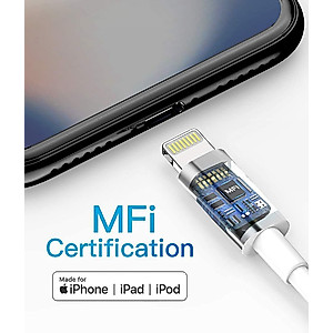 Quntis USB Cable for iPhone 13 [MFi Certified], 3Pack 3/6/10 FT iPhone Charger Cord USB A to Lightning Cable, Phone Charging Cord for iPhone 14 Pro Max 13 Mini 12 11 X 8 7 6 Plus iPad Airpods - White