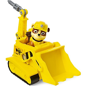 Paw Patrol, Rubble’s Bulldozer Vehicle with Collectible Figure, for Kids Aged 3 and Up