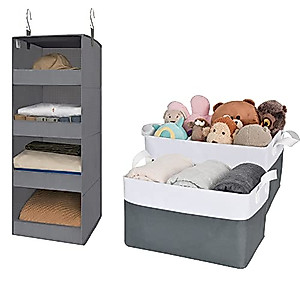 GRANNY SAYS Bundle of 1-Pack Hanging Organizer for Closet & 2-Pack Closet Storage Bins