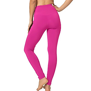 Kcutteyg Yoga Pants for Women with Pockets High Waisted Leggings Workout Sports Running Athletic Pants (Hot Pink, Small)