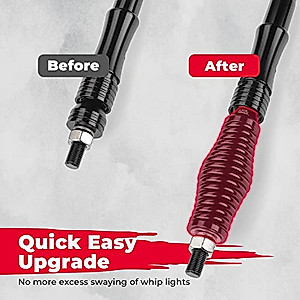 KEMIMOTO Whip Lights Spring Mounting Base LED Whips Spring Base Quick Release ATV Whip Spring for UTV ATV Boat Offroad Side-by-Side Compatible with Polaris RZR Can-Am Maverick X3 Sportsman, 2pc