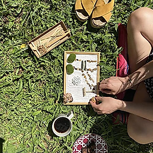 Zen Garden Kit for Desk, 11x7.5 Inches Japanese Zen Garden with Large Bamboo Tray, White Sand, Rake Tools Set, Small River Rocks, Meditation Accessories, Mini Zen Garden Gift Set for Office