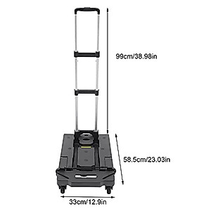 Folding Hand Truck, 154lbs/70kg Cart Folding Dolly Portable Trolley Push Hand Truck Moving Warehouse Cart Luggage Carrying Trolley
