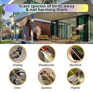 Reflective Bird Tape, 330ft x 1.6in Bird Scare Tape Dual-Sided Bird Flash Tape Bird for Outside, Gardens, Orchards - by dukclyn