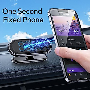 【2-Pack】 Magnetic Phone Holder for Car, [ Super Strong Magnet ] [ 4 Metal Plate ] Carmount 2.0 Magnetic Phone Mount [ 360° Rotation ] Universal Dashboard Adhesive Magnetic Phone Holders for Your Car
