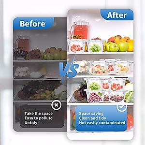 KEJJNYER 6 Pcs Plastic Food Pan with Lid, 4'' Deep Stack Clear Salad Bar Containers Commercial Plastic Restaurant Containers for Food Fruits Vegetables(1/6 Size)