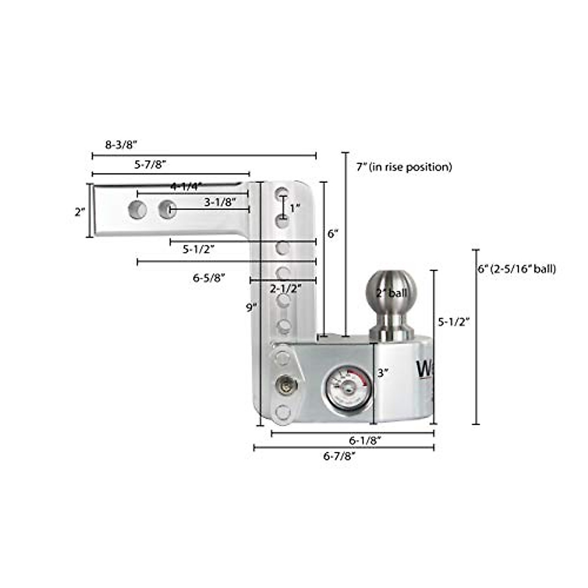 Weigh Safe WSB-XXL10 2-5/16" Tow Ball (10,000 lb GTW capacity and 1500 lb Tongue Weight Capacity)