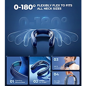 1S Cool Down 30°F Neck Fan with Double Semiconductor Coolers, 360° Surrounded Personal Fans Air Conditioner that Blow Cold Air, 8H Lasting Portable Fan with 3 Speed, Gifts for Men Women Outdoor Travel