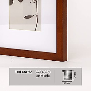 Coral Flower 8x8 Picture Frames 4 Pack, for Picture 4x4 with Mat or 8x8 whitout Mat Made of Solid Wood for Table Top Display and Wall Mounting Photo Frame,Light Cherry