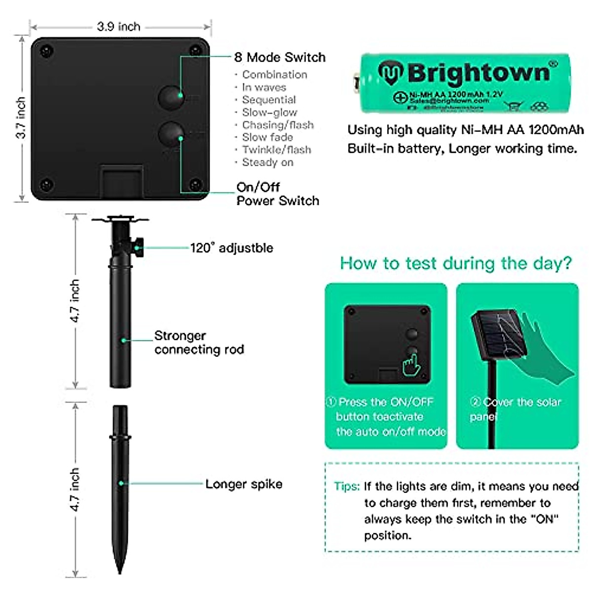 Solar Lights Outdoor Garden, 200 LED 10 Strand Watering Can Light, Waterproof Solar Waterfall Lights with 8 Lighting Modes for Patio Yards Pathway Tree Vines Lawn Holiday Party Decor