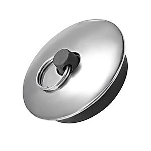 PRIMUZ 1pcs Rubber Sink Plug Drain Stopper Fit 40mm with Ring Compatible with Bathtub Kitchen Sink Strainer Stopper Laundry Sink Plug Drainage