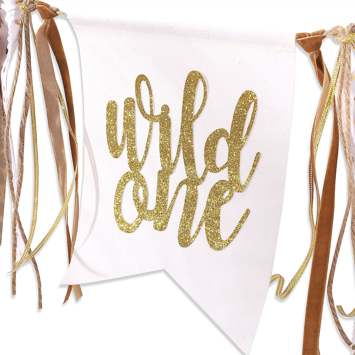 LINGANA Wild One High Chair Banner for 1st Birthday - Cheetah Highchair Banner,Boy or Girl Wild One Themed 1st Birthday Party Decorations,Photo Booth Props, Wild One Shower, Girls Animal Print Leopard Cheetah High Chair Banner