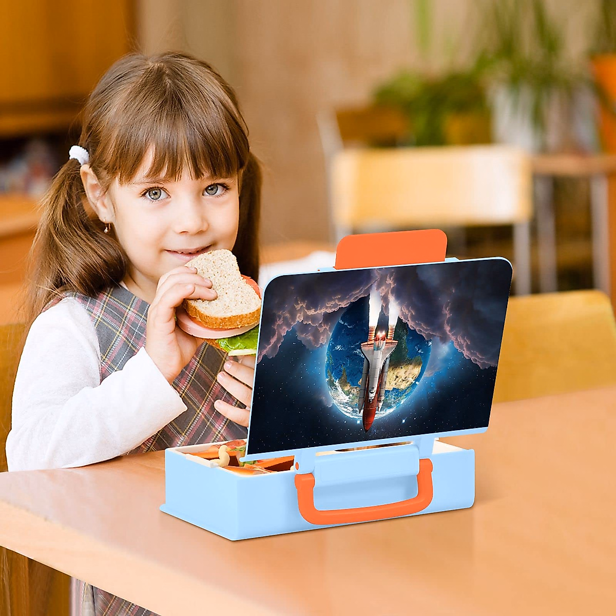 Kcldeci Bento Box Adult Lunch Box Eco-Friendly Rocket 1000 ML Bento Lunch Box Food Storage Containers for Adults Women Men With Utensils