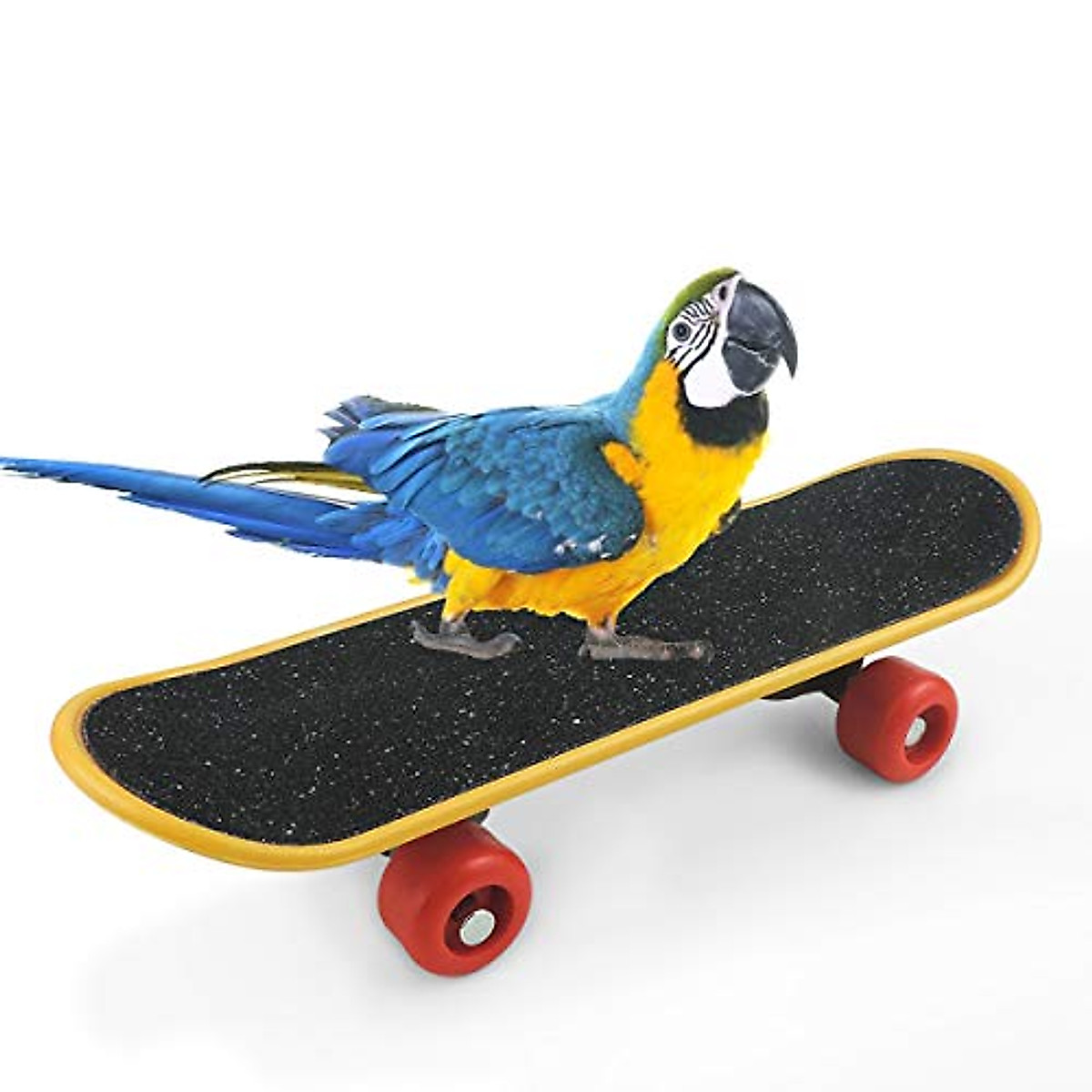 WBYJ Bird Training Toys, 7 Pack Parrot Intelligence Toy - Stacking Training Rings Toy, Skateboard Stand Perch, Mini Sneaker, Birds Bell Ball for Parrot Macaw African Greys Cockatoo Conure Cockatiel