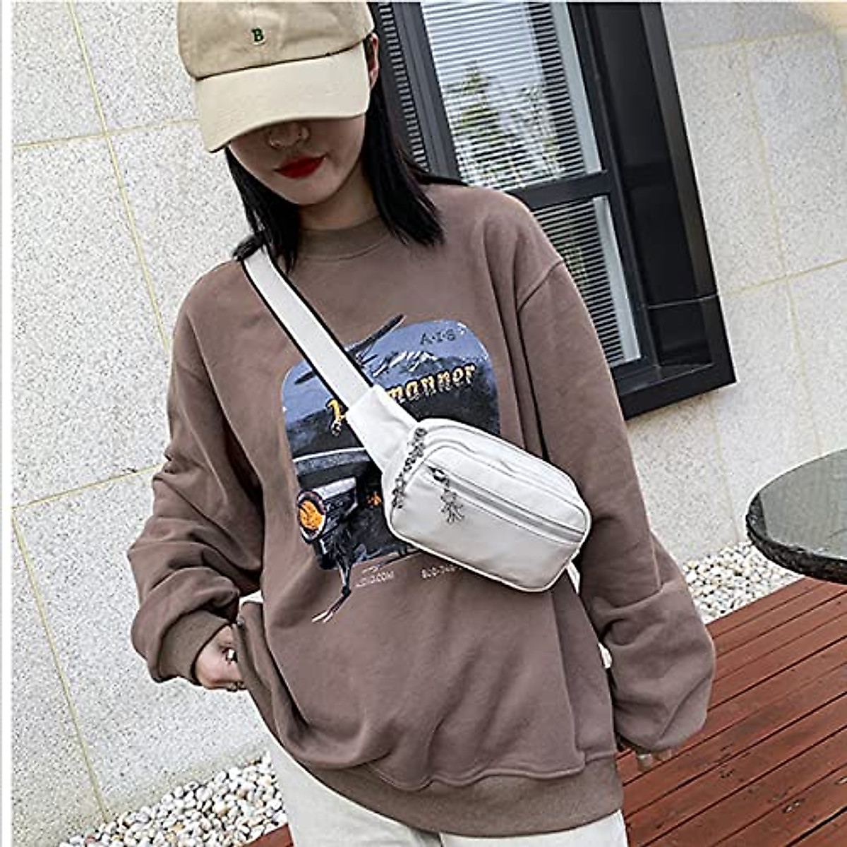 Fanny Packs for Women Fashion Waist Packs Pu Leather Belt Bag Slim Hip Bum bag for Travel Party Festival Walking (Belt Bag for Beige)