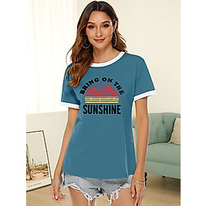 Nlife Bring On The Sunshine Graphic Long Sleeves Tees Blouses for Women Tops Sweaters for Women