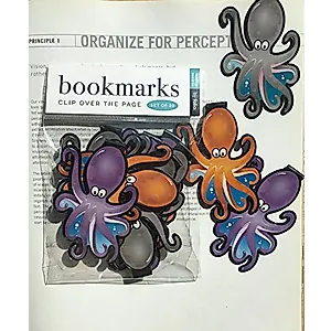 Octopus Bookmarks - (Set of 20 Book Markers) Bulk Animal Bookmarks Students, Kids, Teens, Girls & Boys. Ideal Reading incentives, Birthday Favors, Reading Awards Classroom Prizes!