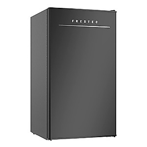 Frestec Mini Fridge with Freezer, 3.2 Cu.Ft Mini Refrigerator with One-touch Easy Defrost,37 dB Low Noise, Compact Small Refrigerator for Dorm, Bedroom, Office (Black)