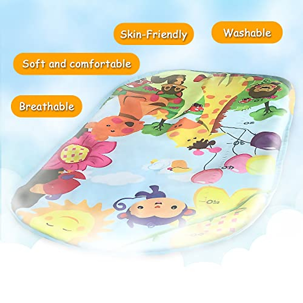 I IOTSES Baby Gym Play Mat Activity Center, Kick and Play Piano Gym Mat with Music and Lights, Gifts for Baby Newborn Toddler Infants Boys Girls