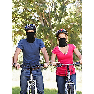 SATINIOR 6 Pcs Ski Mask Cover Full Face Mask Summer Face Covering Ice Silk UV Protection Balaclava Women Men Outdoor Sports(Black)