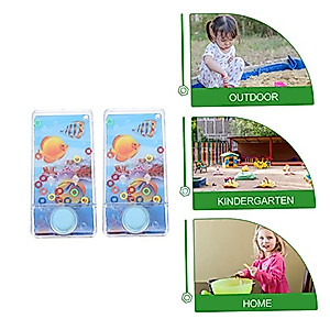 Toyvian 2pcs Ring Throwing Toy Water Machine Gifts for Travel Hand Held Gaming Console Handheld Game Console for Kids Students Awards Gifts Ring Toss Toy Toss Game Toys Kid Toy Child Blue