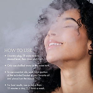 Vanity Planet Aira Ionic Facial Steamer (Rose Gold) - Pore Cleaner That Detoxifies, Cleanses and Moisturizes - Adjustable Nozzle, Water Tank with 3 Essential Oil Baskets