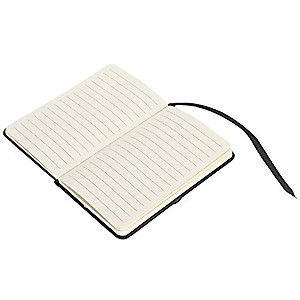 Qinlorgo Notepad, Artificial PU Leather Eye Protection Notebook with Ribbon Bookmarks for Gratitude Diary for Diary for Writing for Office Notes(black)