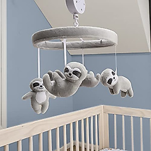 Sammy & Lou Sloths Baby Crib Mobile with Music, Crib Mobile Arm Fits Standard Crib Rail