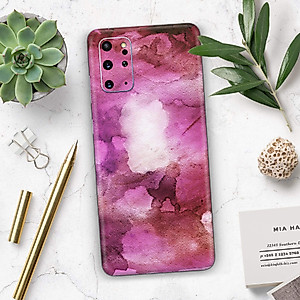 DesignSkinz Pink 72 Absorbed Watercolor Texture Protective Vinyl Decal Wrap Skin Cover Compatible with The Samsung Galaxy S20 (Screen Trim & Back Glass Skin)