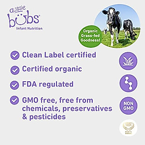 Aussie Bubs Grass Fed Nutritional Milk-Based Toddler Formula, For Kids 12-36 months, Made with Non-GMO Organic Milk, 28.2 oz