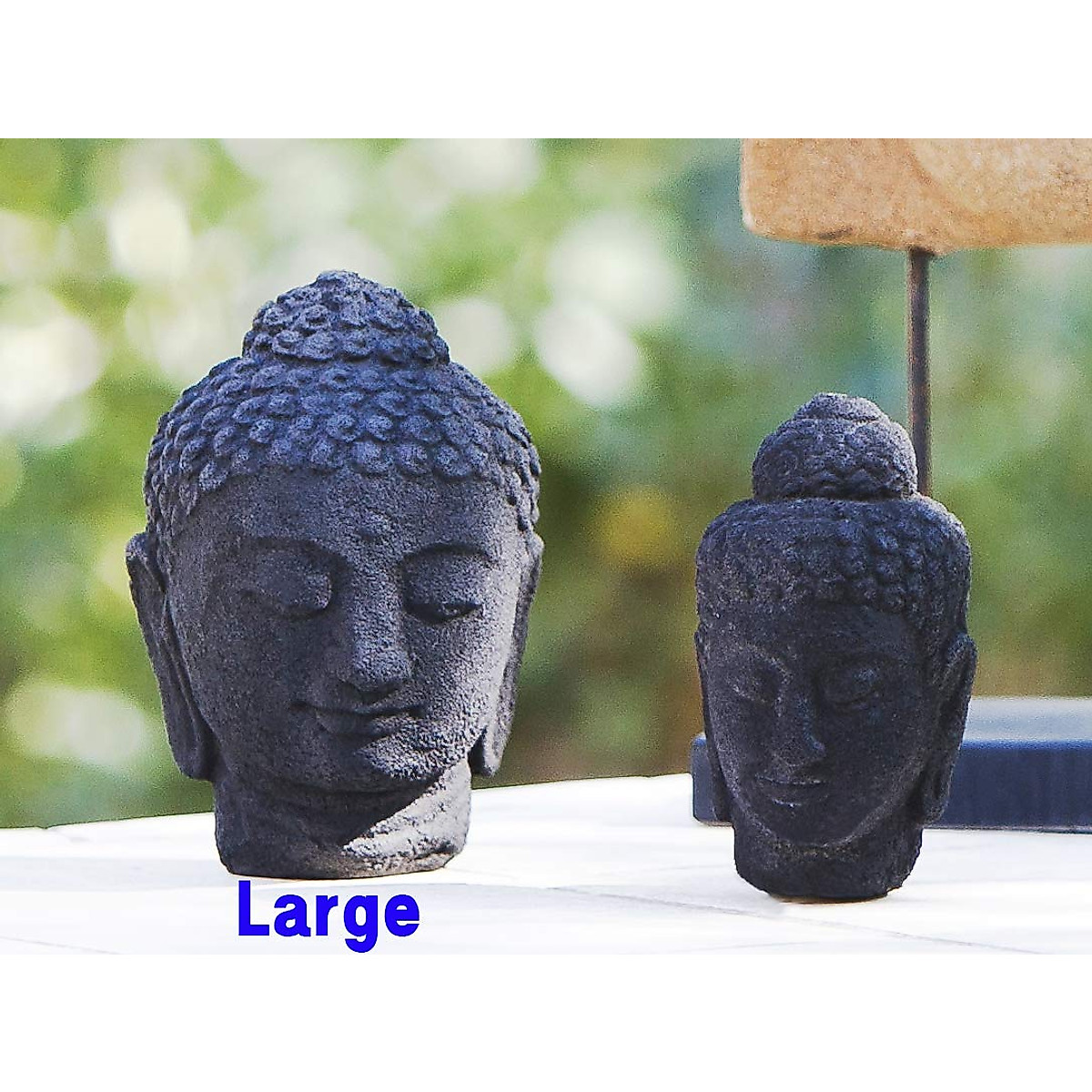 Buddha Head Statue Figurine Meditating Zen Garden Asian Garden Oriental Bodhisattva Enlightenment Sculpture Perfect Gorgeous Unique Gift Ideas