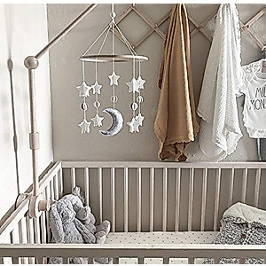 Sorrel + Fern Baby Crib Mobile (Moon, Stars & Planets) - Nursery Decor Ceiling Mobile or Crib Mobile for Boys & Girls