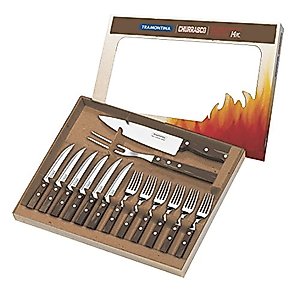 Tramontina Churrasco 14 Piece Barebecue Set Including Steak Knives and Cooks Knife