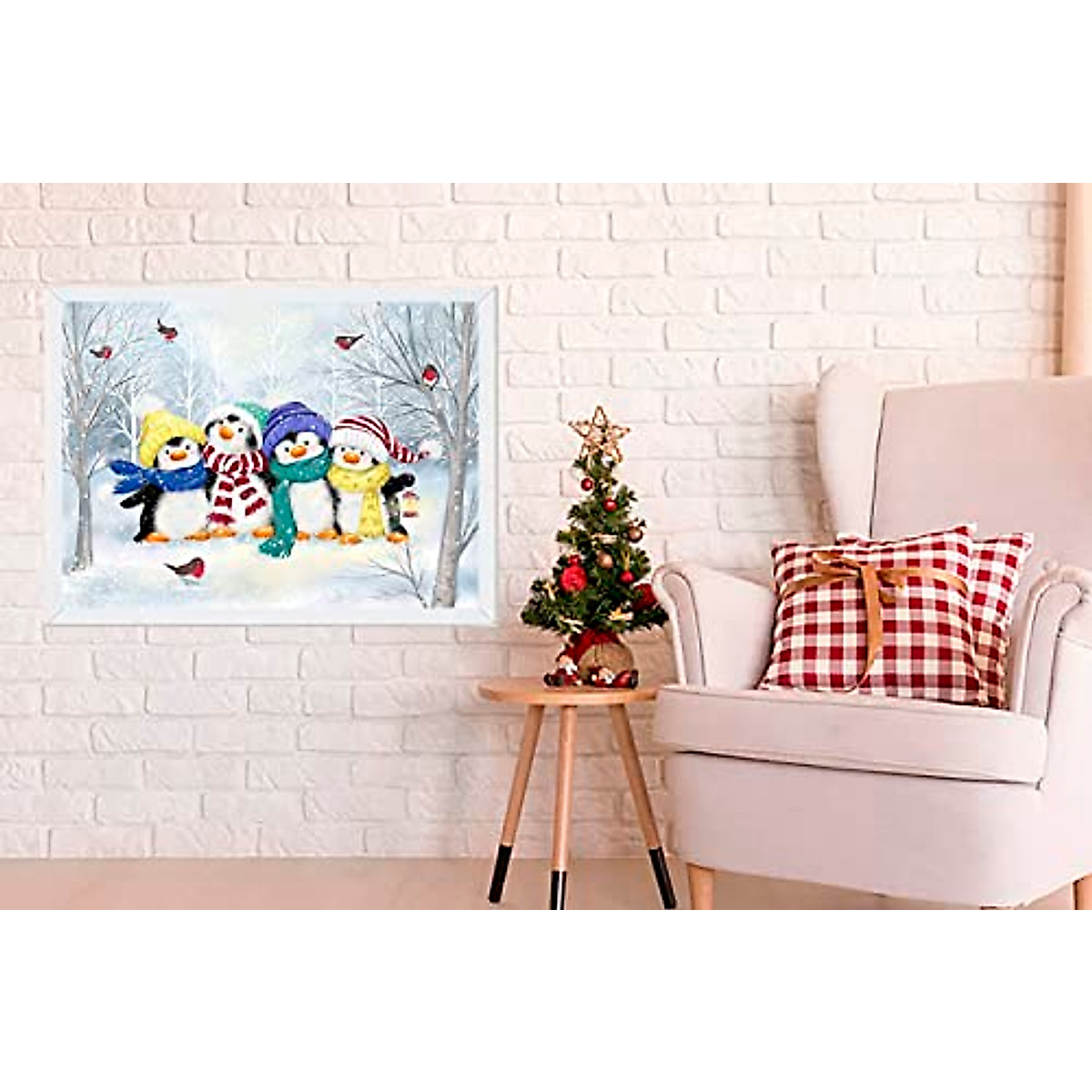 Winter Diamond Painting Kits,Diamond Art Kit for Adults,6D Round Diamond Painting Kit Full Drill for Gift,Wall Décor