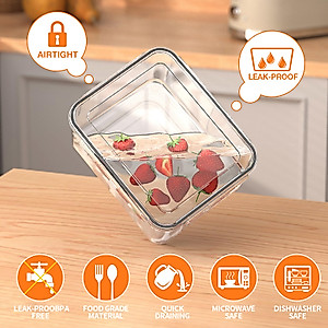 5 PCS Large Fruit Storage Containers for Fridge with Removable Colanders, Airtight Food Storage Containers with 5 Lids, 4 in 1 Produce Containers Keep Berry Fruits Vegetable Food Meat Fresh Longer