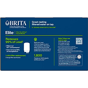 Brita Water Filter Replacements for Sink, Faucet Mount Water Filtration System for Tap Water, Reduces 99% of Lead, Chrome, 2 Count