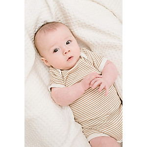 lulujo Soft Cotton Baby Blanket, Waffle Weave (Vanilla)