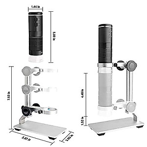 Cainda WiFi Digital Microscope for iPhone Android Phone Mac Windows, HD 1080P/720P Video Record 50-1000X Magnification Wireless Portable Microscope with Adjustable Metal Stand and Carrying Bag