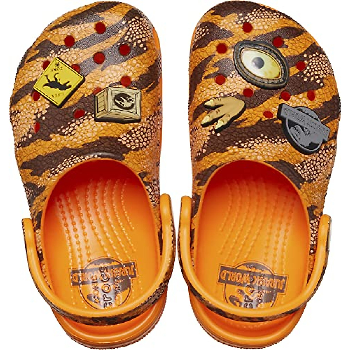 Crocs Jurassic World Classic Clogs, Dinosaur Kid and Toddler Slippers, Orange Zing, 5 US Unisex