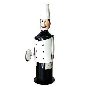 DOUBA Detachable Wrought Iron Chef Wine Rack Metal Wine Bottle Rack Household Wine Utensils Kitchen Ornaments
