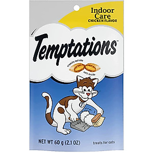 Petlewa (8 Pack) Temptation Hairball Control Chicken Flavor Crunchy Cat Treats ( 2.1 oz, 60 g)