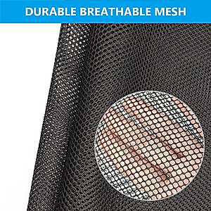 Large Mesh Laundry Bag with Straps and Zipper Pockets, Heavy Duty Mesh Drawstring Bag Foldable, Factories, College, Dorm, Travel and Apartment (24" x 36" | Black)